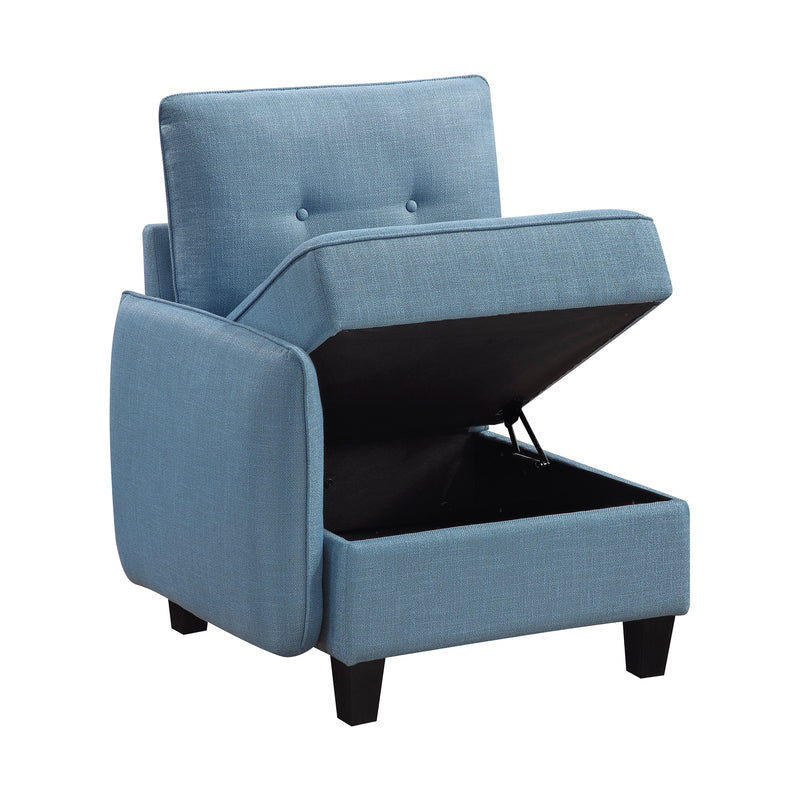 Textured Fabric Chair with One Arm and Storage – Lexicon Home